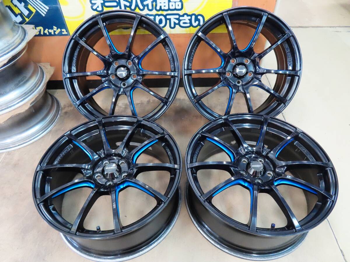ウェッズ スポーツ SA-55M 18インチ アルミホイール 7.5J +48 5穴 PCD100 ブラック ブルーマシニング 4本 weds sport 汎用(5穴)｜売買されたオークション ...