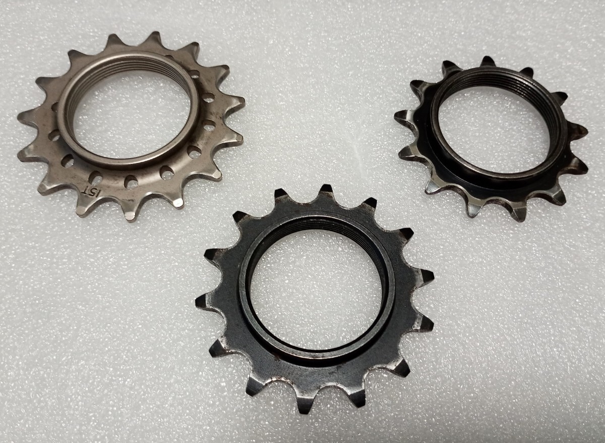 Yahoo!オークション - ピスト厚歯コグ 3枚セット NJS 13t NJS 14t 15t