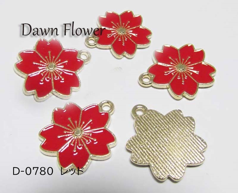 Yahoo!オークション - 【D-0780】9pcs さくら 20×18mm レッド チャー...