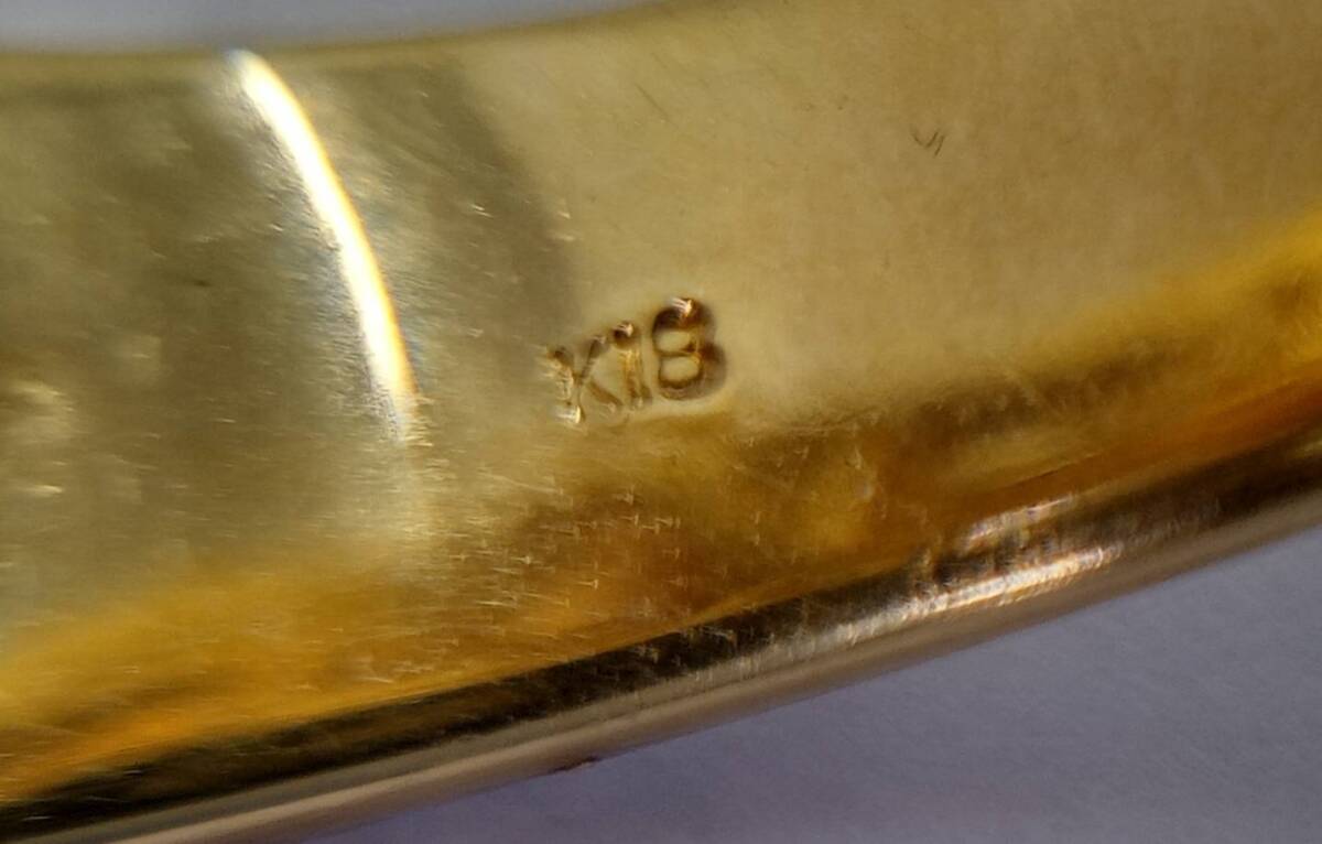 Yahoo!オークション - K18 YG 7.5g ダイヤ 0.26ct リング 13号