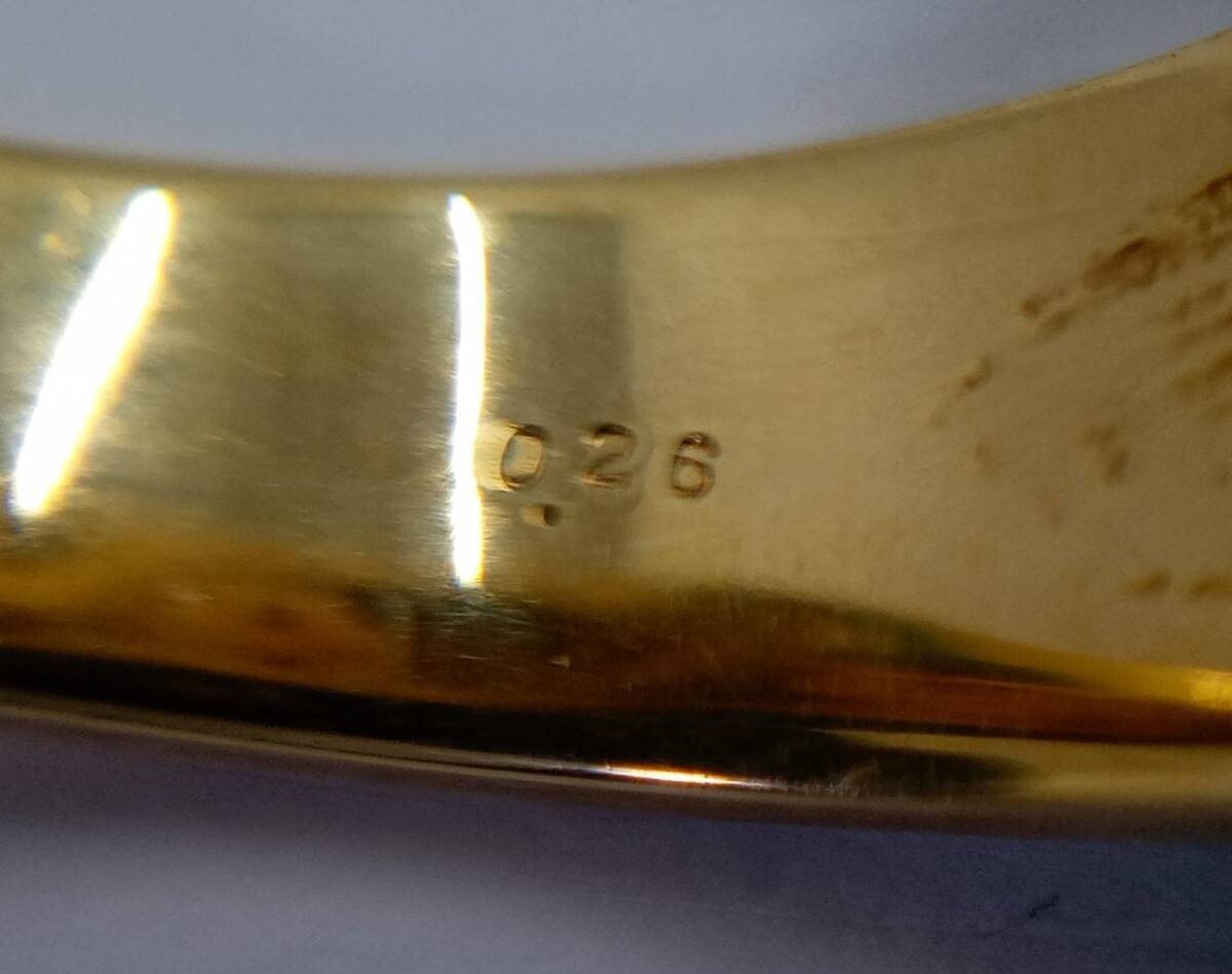 Yahoo!オークション - K18 YG 7.5g ダイヤ 0.26ct リング 13号