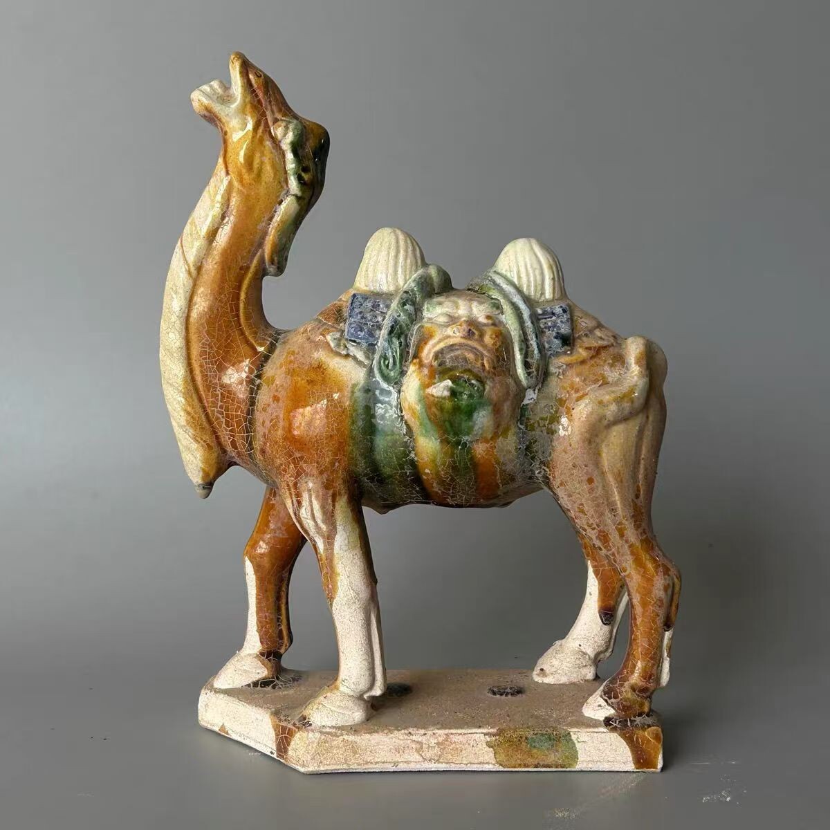 Yahoo!オークション - Z202-E-8 旧家収蔵 中国古玩 唐三彩 黄釉ラクダ ...
