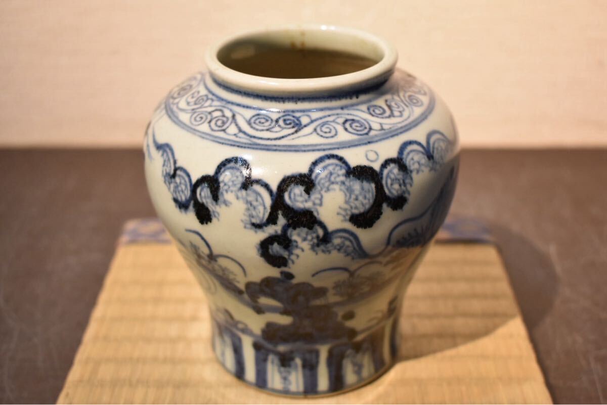 Yahoo!オークション - 【GE】Z972【コレクター所蔵品】時代 染付壺/中...