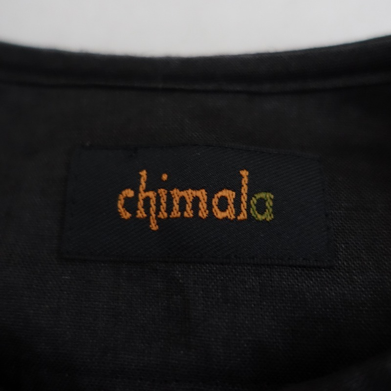 Yahoo!オークション - チマラ chimala 半袖シャツ ブラック黒ブラウス(...