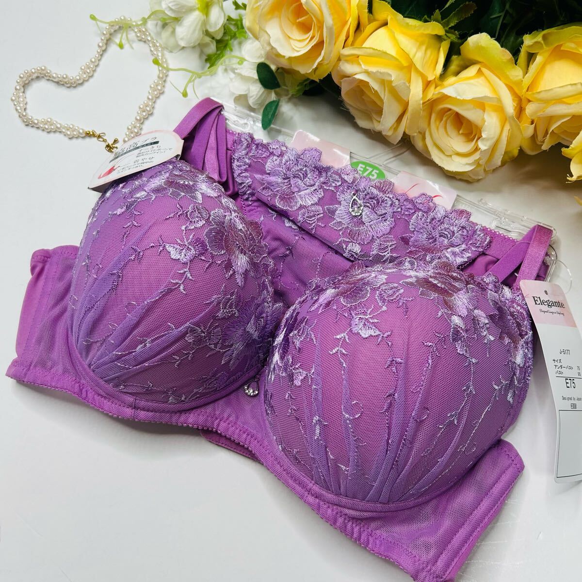 Yahoo!オークション - E75L ブラジャー&パンティ フリージア 9