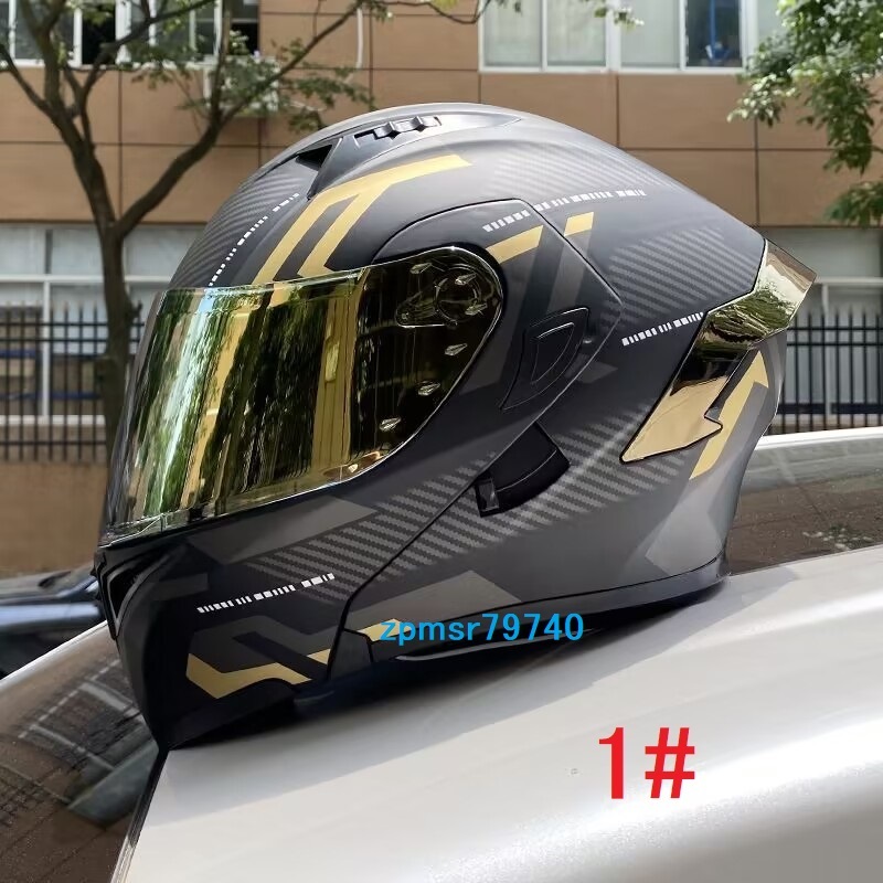 Yahoo!オークション - 格安 バイク フリップアップヘルメット ダブルレ...