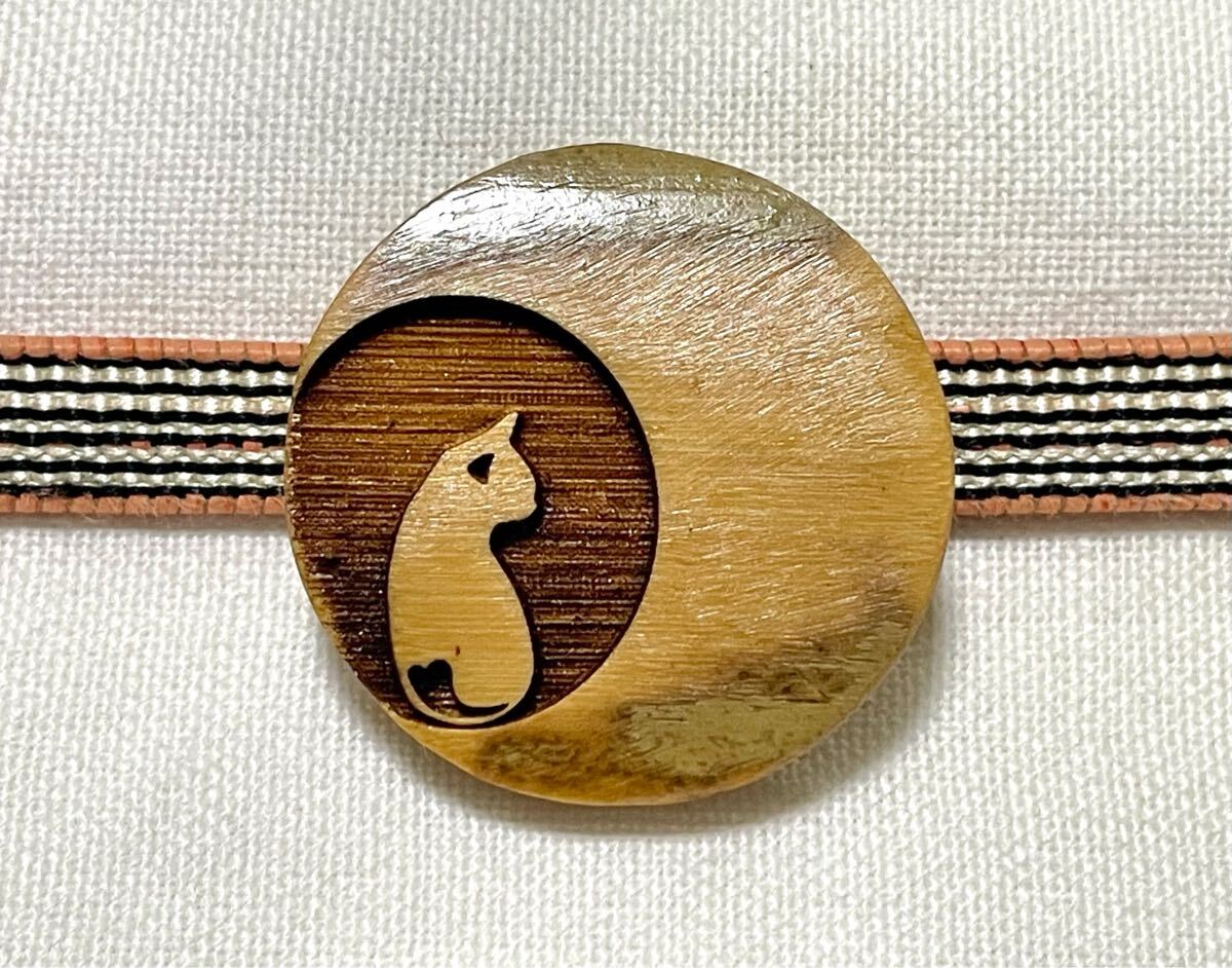 Yahoo!オークション - NO.1974 帯留め 木製 三日月に猫(帯留 帯飾り 和...