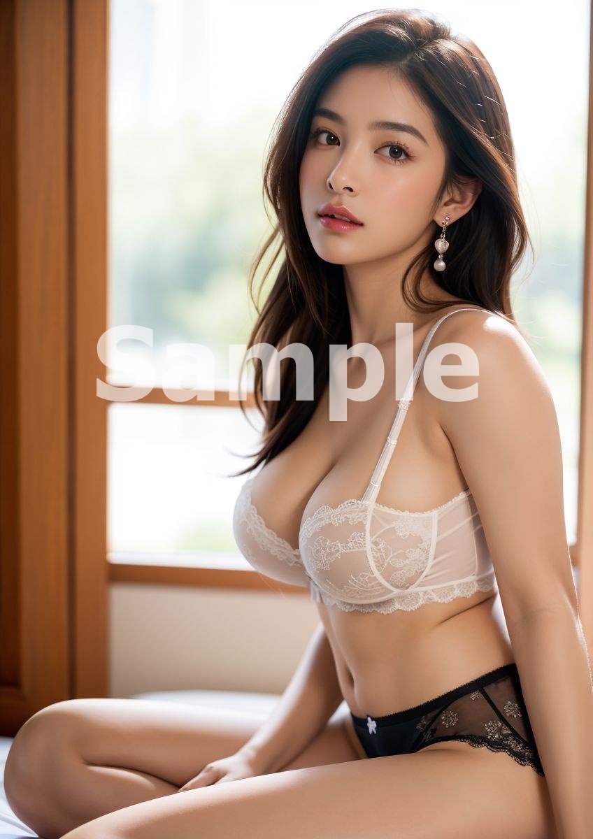 Yahoo!オークション - 高画質 美女 AI ポスター 下着 A4 美少女 美乳 ...