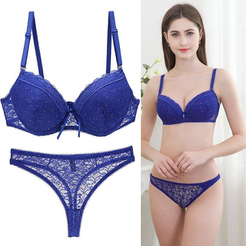 Yahoo!オークション - 90E/2XL ブルー ブラ＆ショーツセット レディー...