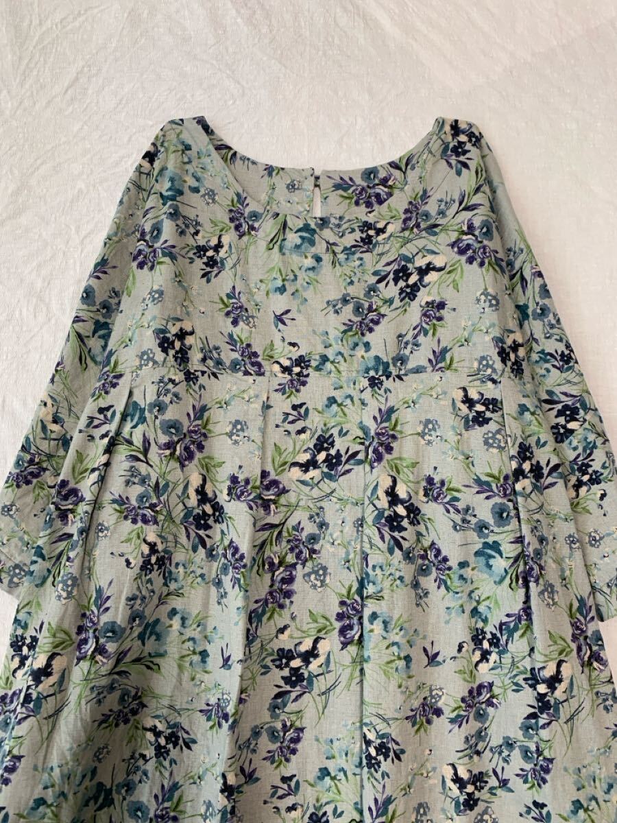 【樂淘letao】日本代購代標第一品牌－ハンドメイド::YUWAボタニカルflower＊切り替えタックop