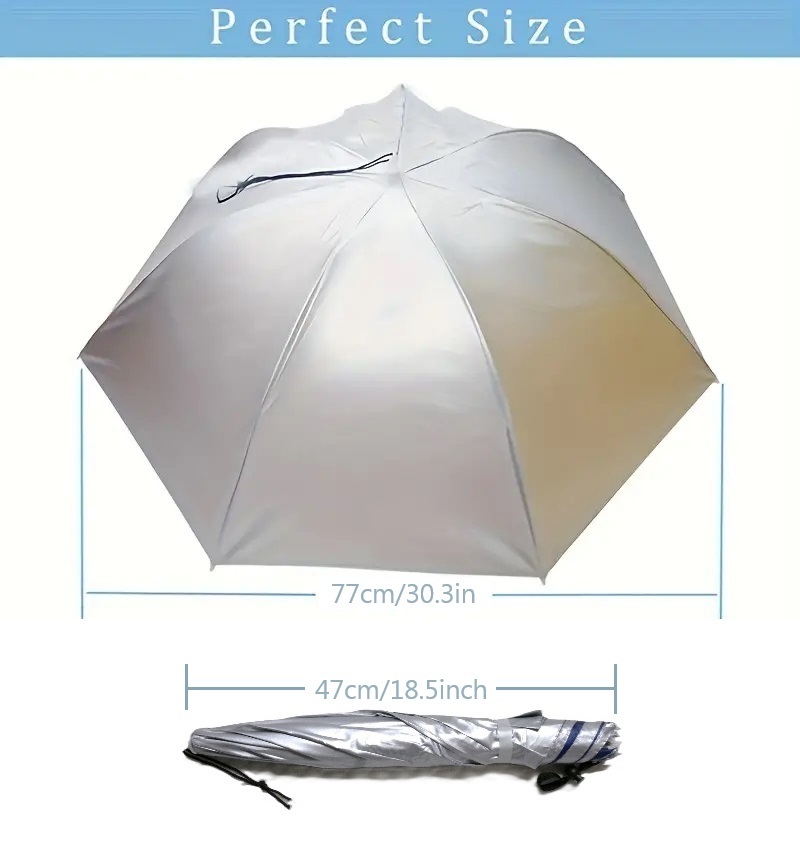 Yahoo!オークション - 【新品】かぶる傘 77cm 晴雨兼用 手ぶらで日傘 U...