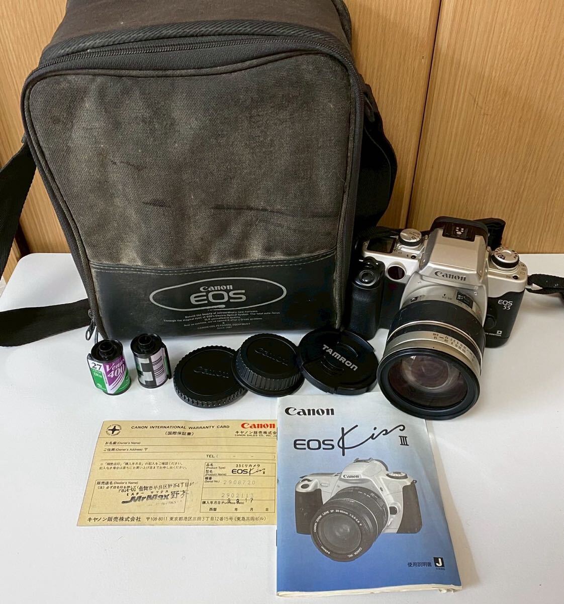 Yahoo!オークション - Canon キャノン EOS55 レンズ TAMRON 動作未確認...