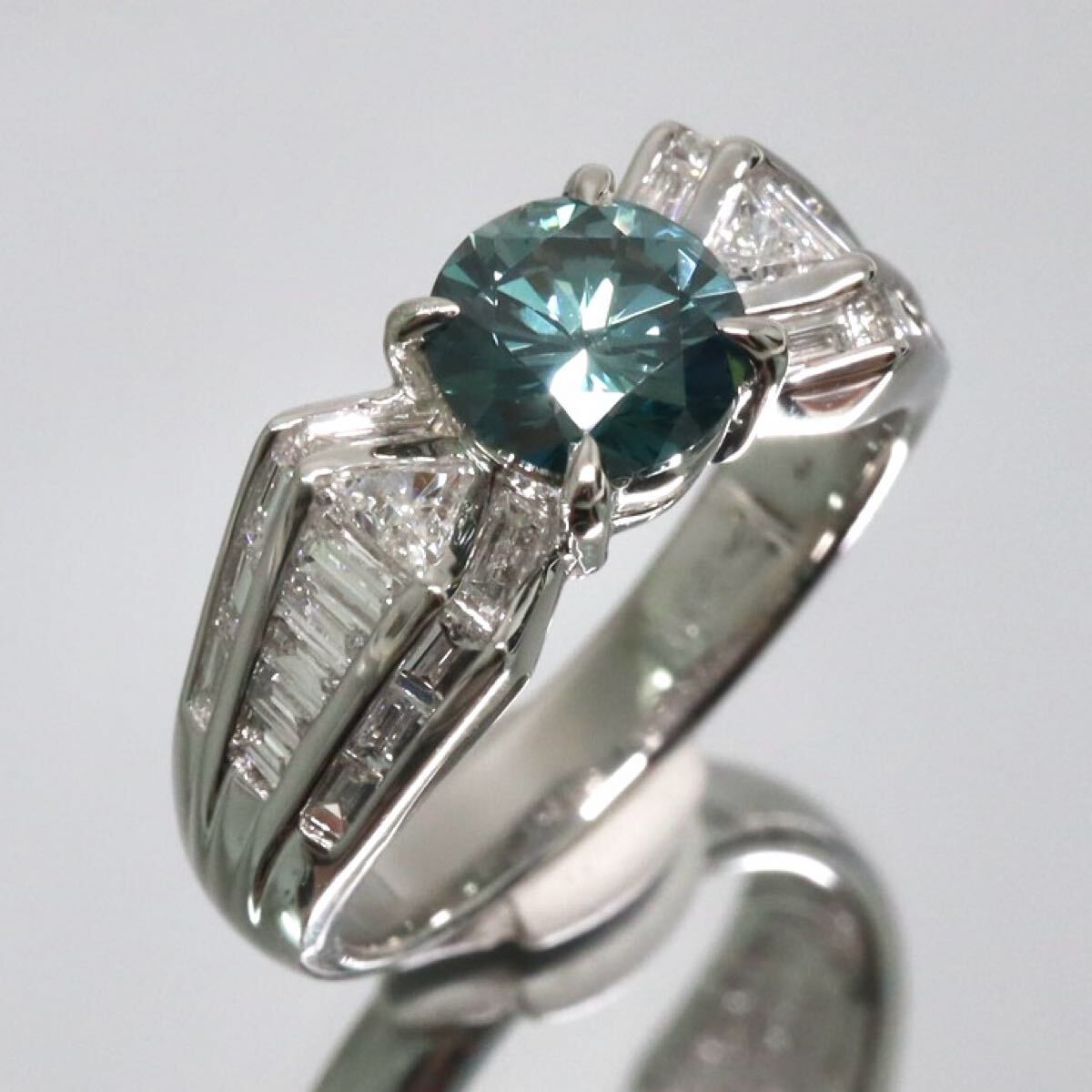 Yahoo!オークション - 1.127/0.73ct Pt900 天然ダイヤモンドリング U ...