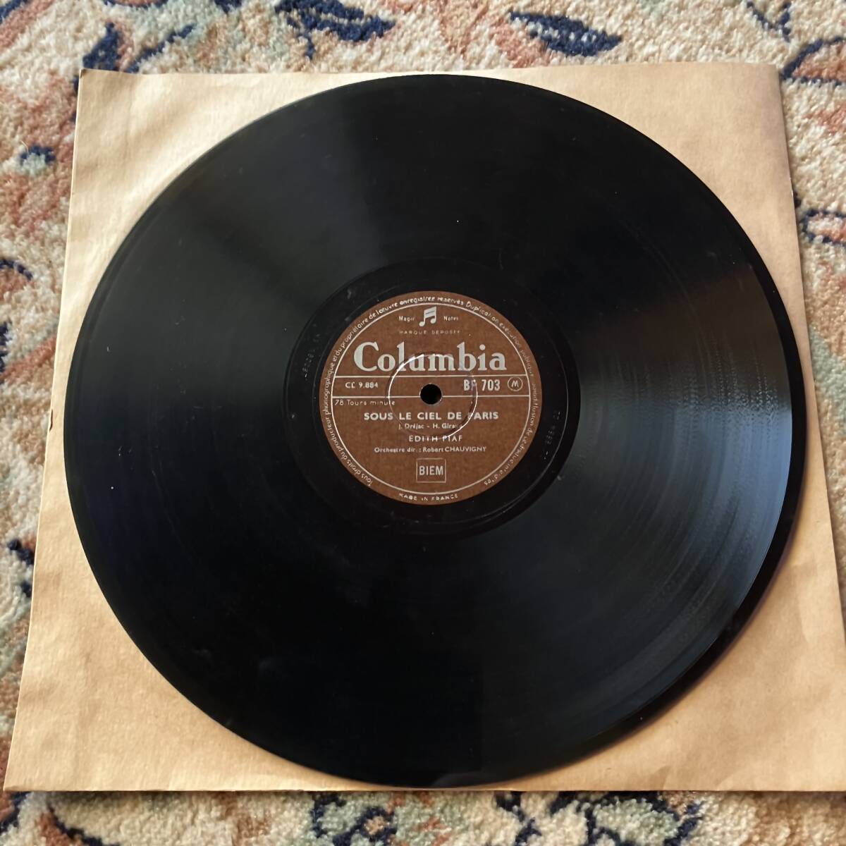 Yahoo!オークション - シャンソン名曲SP盤SPレコード パリの空の下 エ...