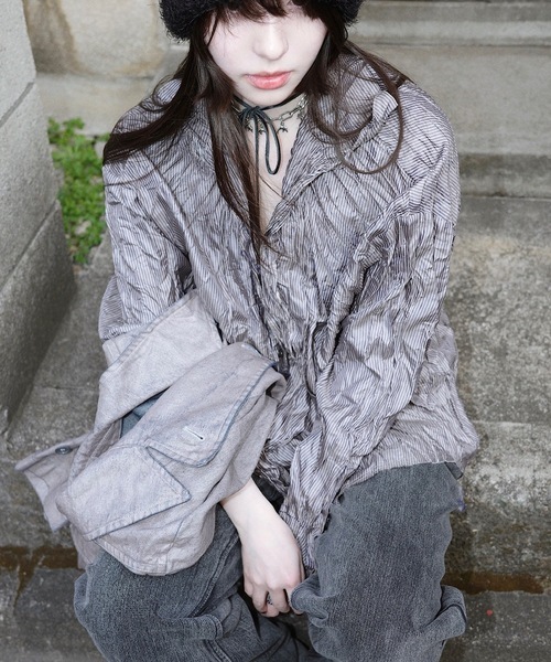 Yahoo!オークション - 「igi」 7分袖シャツ FREE ネイビー レディース