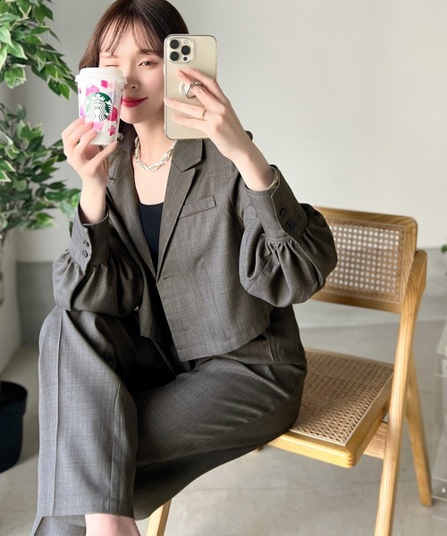 Yahoo!オークション - 「RIRIYANO」 テーラードジャケット MEDIUM チャ...