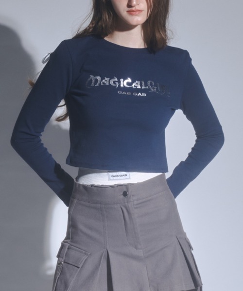 Yahoo!オークション - 「GAB GAB」 長袖カットソー FREE ネイビー レデ...