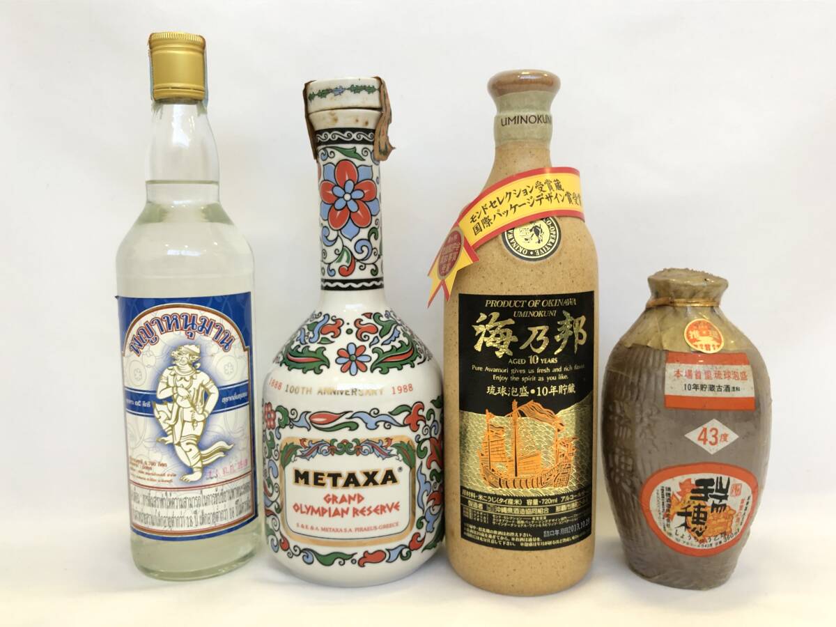 Yahoo!オークション - 《H》未開栓 古酒 おまとめ4本 / METAXA オリン...