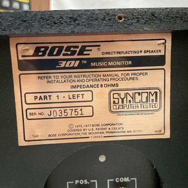 Yahoo!オークション - L102-S2 BOSE ボーズ スピーカー 301 MUSIC MONI...