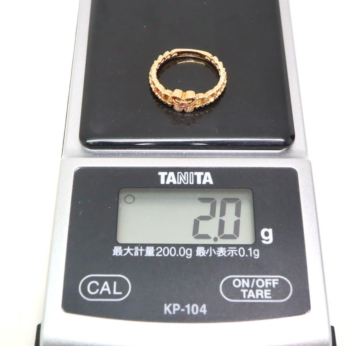 Yahoo!オークション - 0.01/0.01ct K18/K18PG GGC鑑別書付き 天然ダイ...