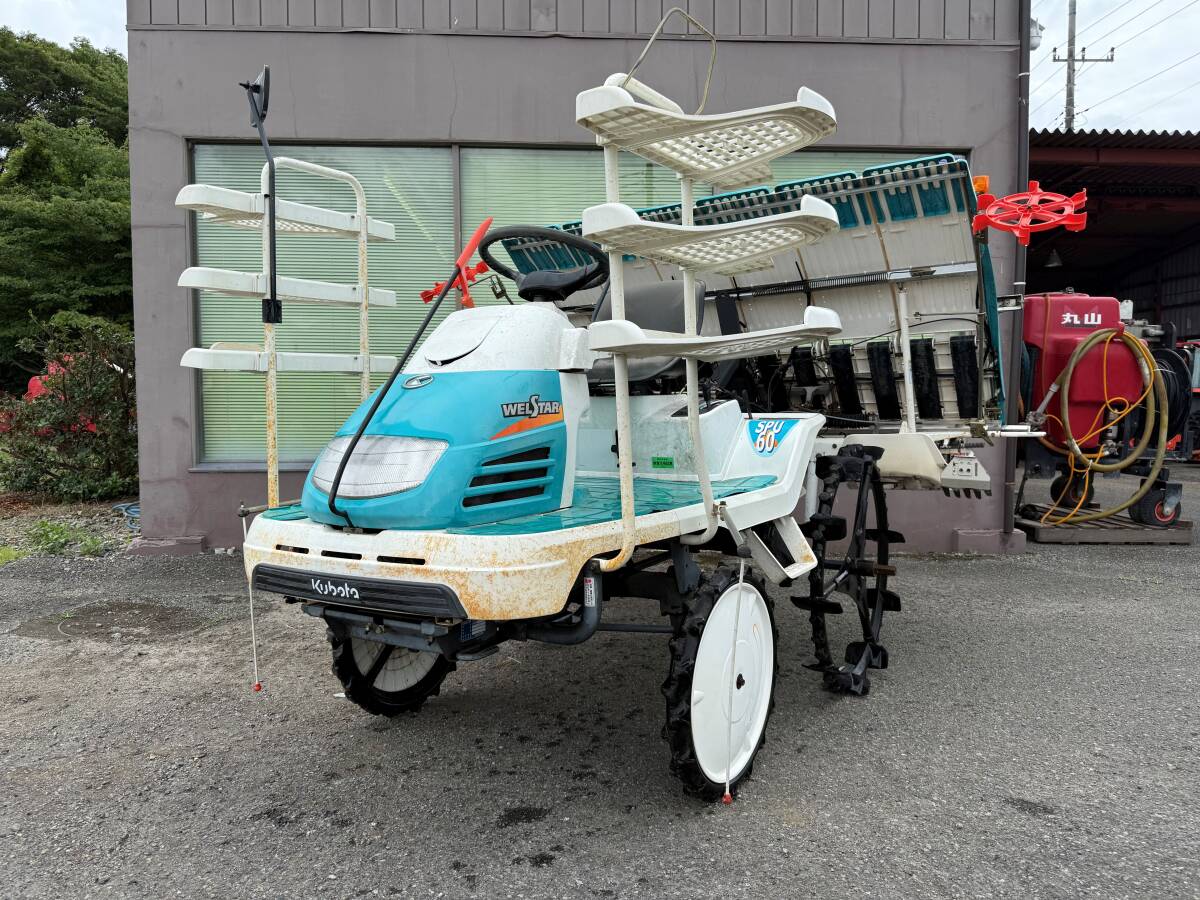 Yahoo!オークション - 栃木 クボタ 6条 田植機 SPU60 11.3馬力 ウエル...