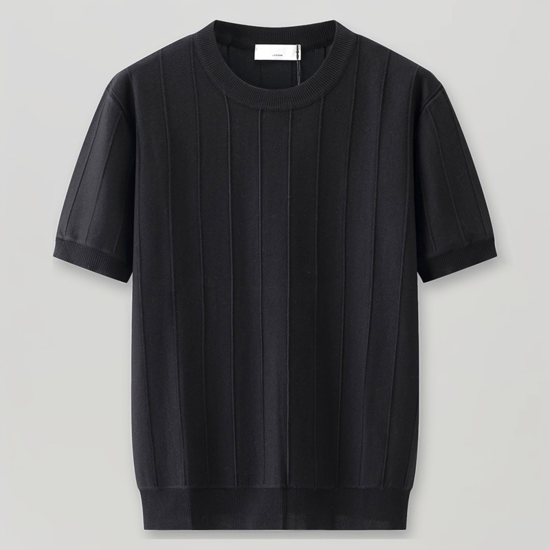 Yahoo!オークション - P348-M 新品 ストライプ編み サマーニット メン...