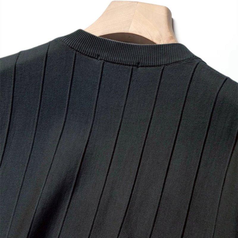 Yahoo!オークション - P348-M 新品 ストライプ編み サマーニット メン...