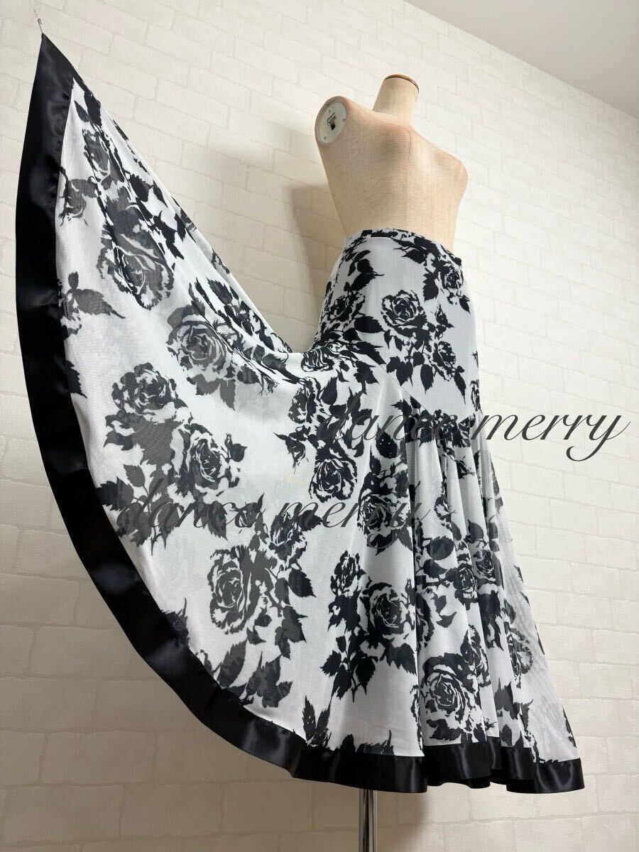 MERRY 社交ダンス スカート 黒 白 花柄 6344 レッスン ワルツ タンゴ 衣装 パーティ クイック 普段着 6346(社交ダンス)｜売買されたオークション情報、yahooの商品情報を ...