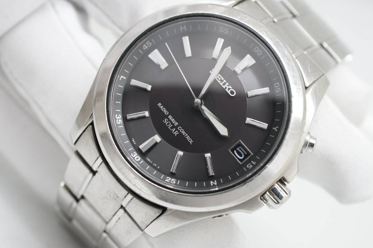 W43 作動良好 SEIKO セイコー 7B22-0AY0 電波ソーラー 黒文字盤 デイト メンズ腕時計 シルバー お洒落 クォーツ(セイコー)｜売買されたオークション情報、yahooの商品 ...