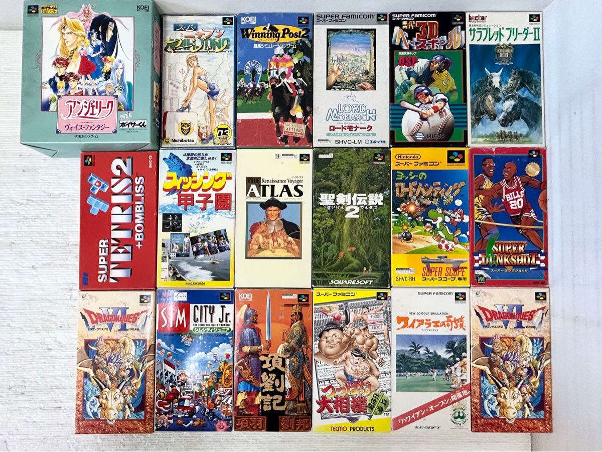 Yahoo!オークション - A ジャンク 1円〜 SFC 箱付 ゲームソフト 計114...