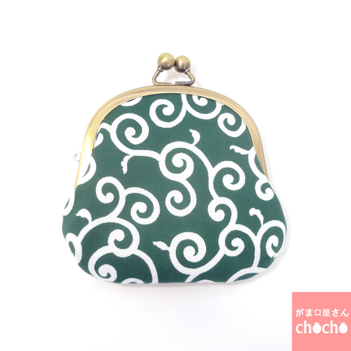 Yahoo!オークション - 小さいサイズ 親子がま口 財布 唐草模様 緑 グリ...