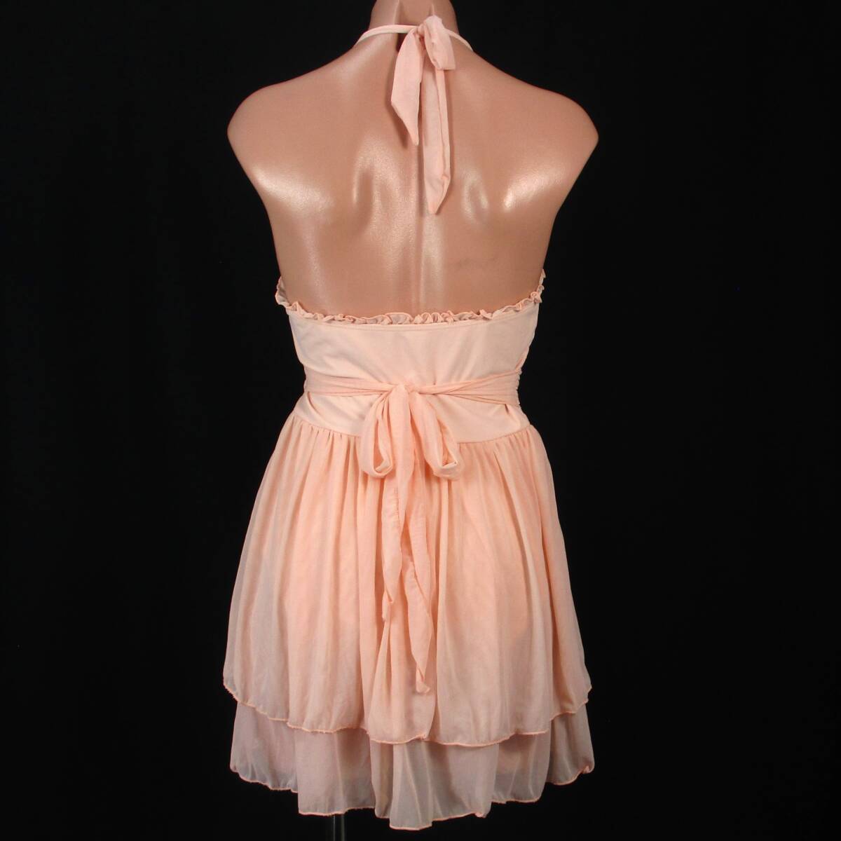 Yahoo!オークション - C4755 きれい サーモンピンク レース 透け感 Daz...