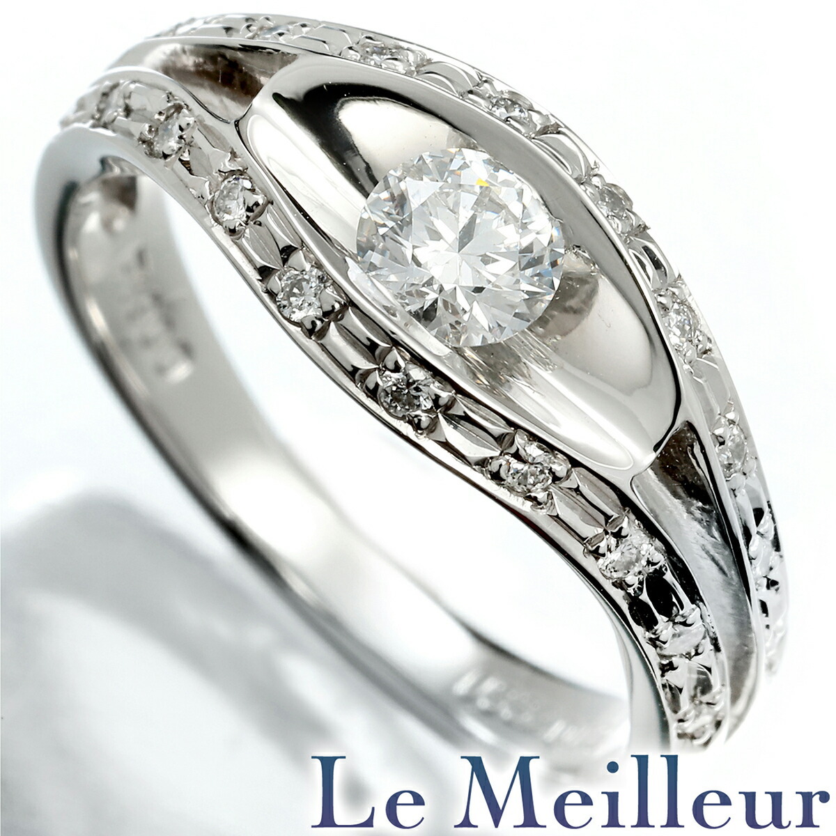 Yahoo!オークション - リング 指輪 ダイヤモンド 0.33ct Pt900 13号 鑑...