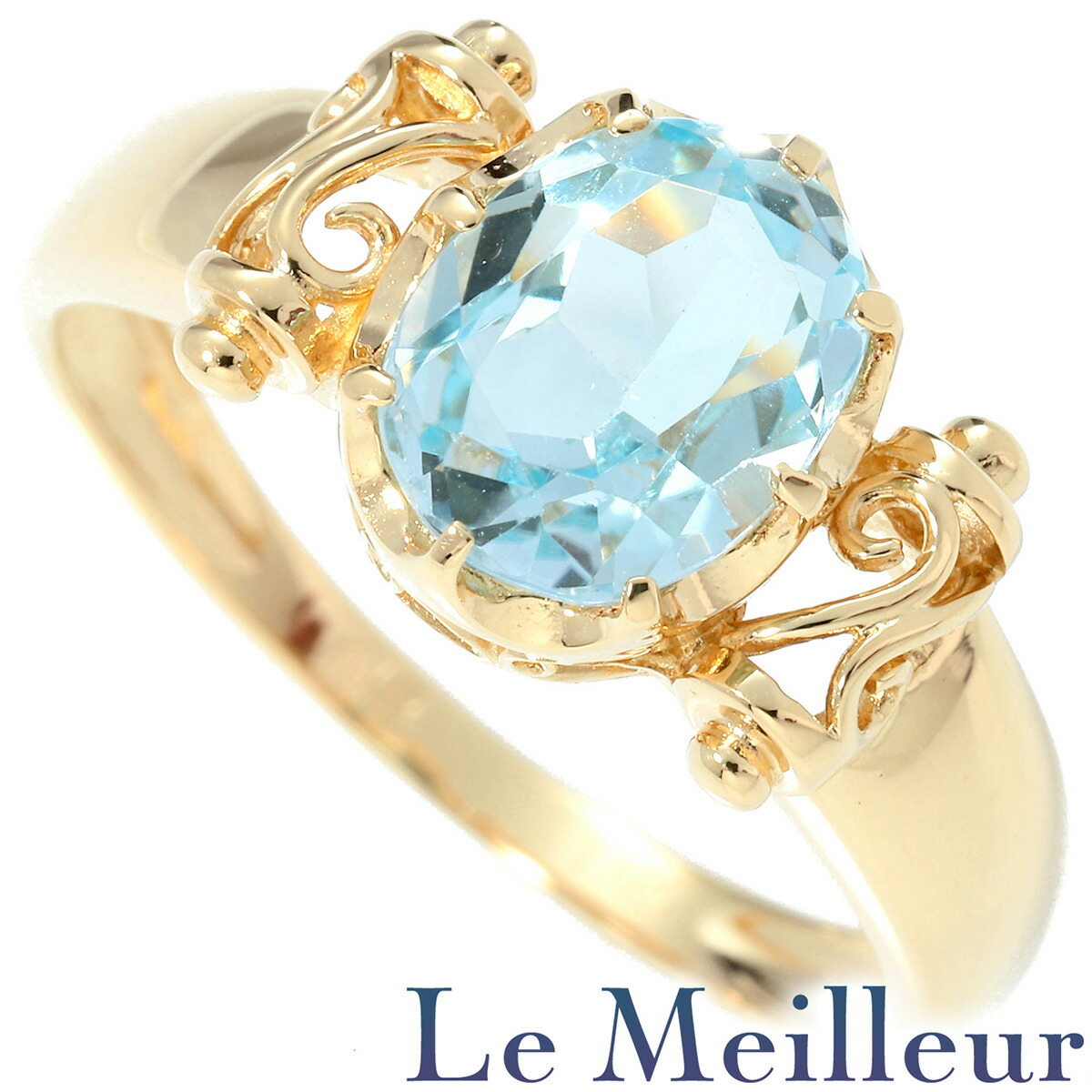 Yahoo!オークション - リング 指輪 ブルートパーズ 1.65ct K18 12号 中...