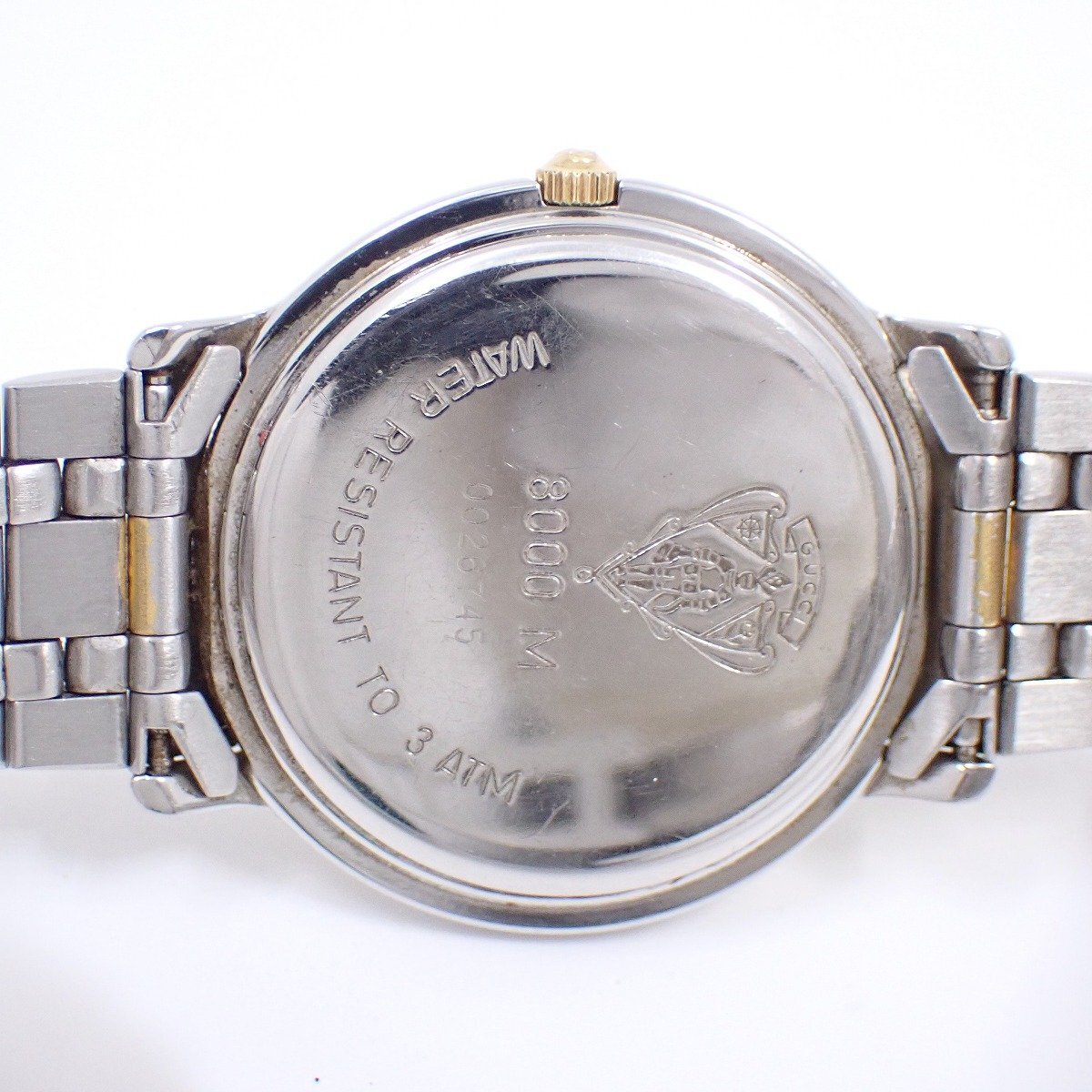 Yahoo!オークション - グッチ 8000M クォーツ メンズ 腕時計 コンビ 黒...