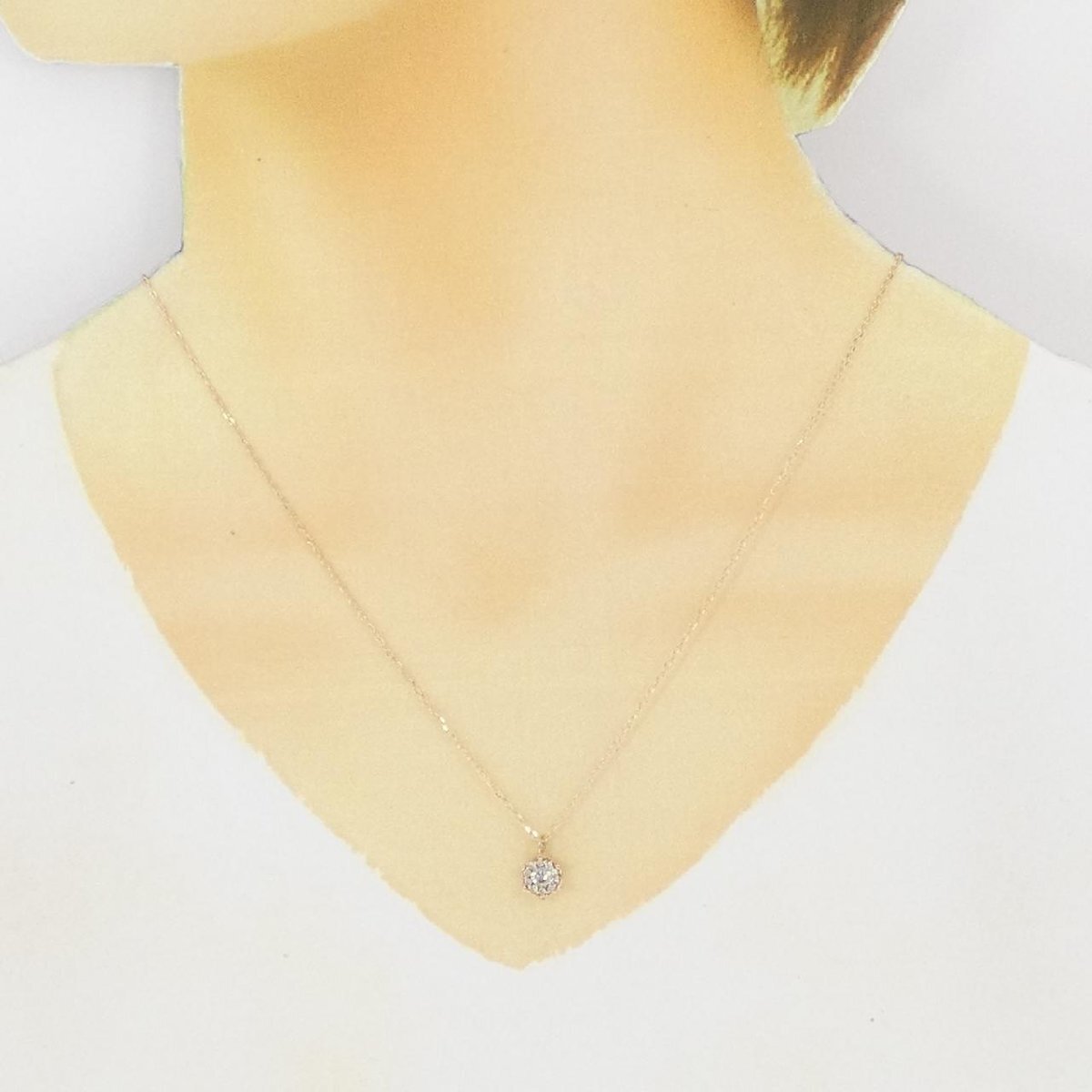 Yahoo!オークション - K18PG ダイヤモンド ネックレス 0.31CT