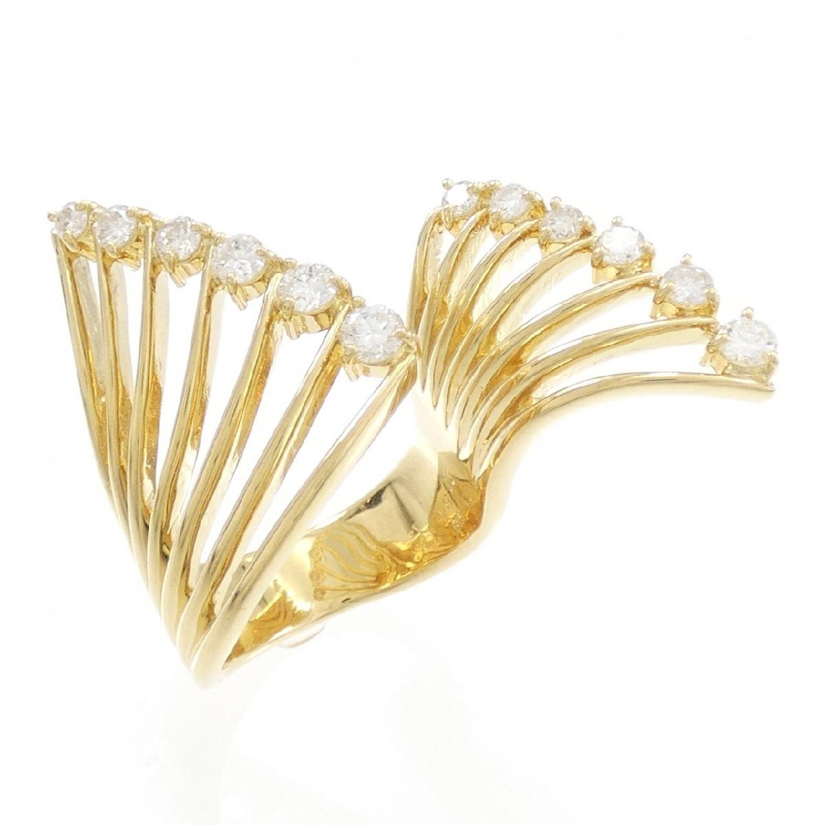 Yahoo!オークション - K18YG ダイヤモンド リング 0.84CT