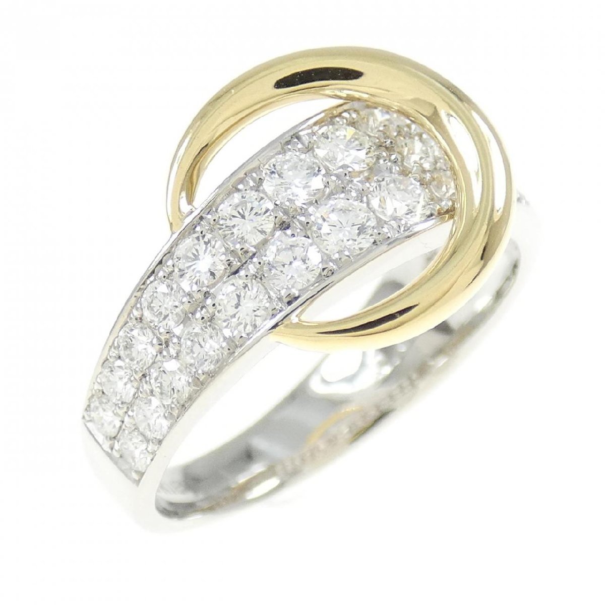 Yahoo!オークション - PT900/K18YG ダイヤモンド リング 0.65CT