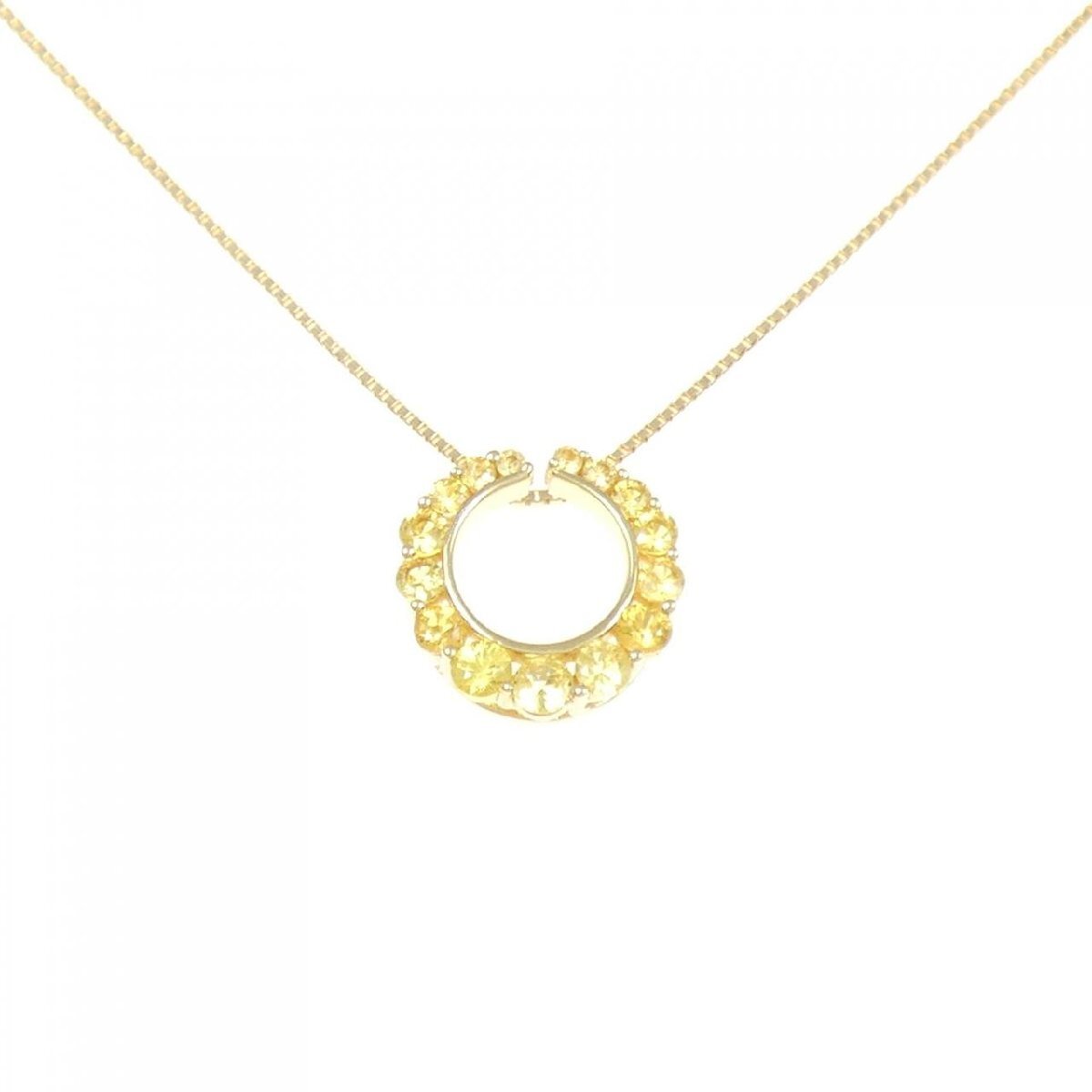 Yahoo!オークション - K18YG サファイヤ ネックレス 0.66CT