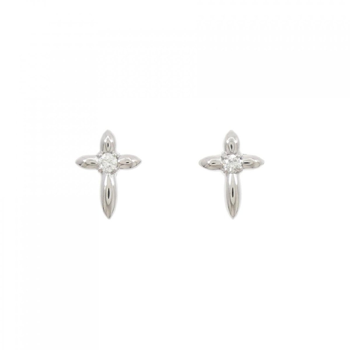 Yahoo!オークション - PT850 クロス ダイヤモンド ピアス 0.08CT