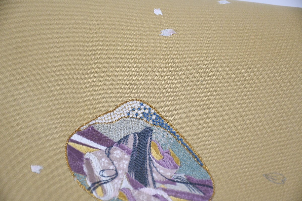 Yahoo!オークション - 名古屋帯 刺繍 源氏物語 貝 帯丈358cm 着物屋 ne...