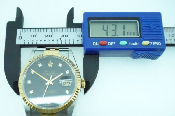 Yahoo!オークション - ROLEX 16233 DATEJUST 10P 約104g X番 ダイヤ 黒...