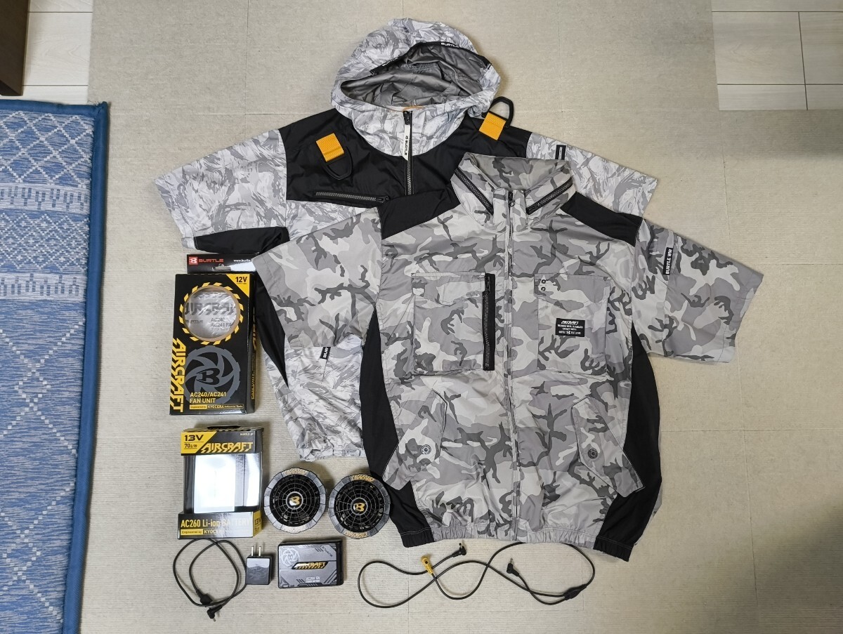 BURTLE エアークラフト 13Vバッテリー AC260 ファン AC240/AC241 半袖空調服 AC1096 AC1156 2着セット サイズL(作業服)｜売買されたオークション情報 ...