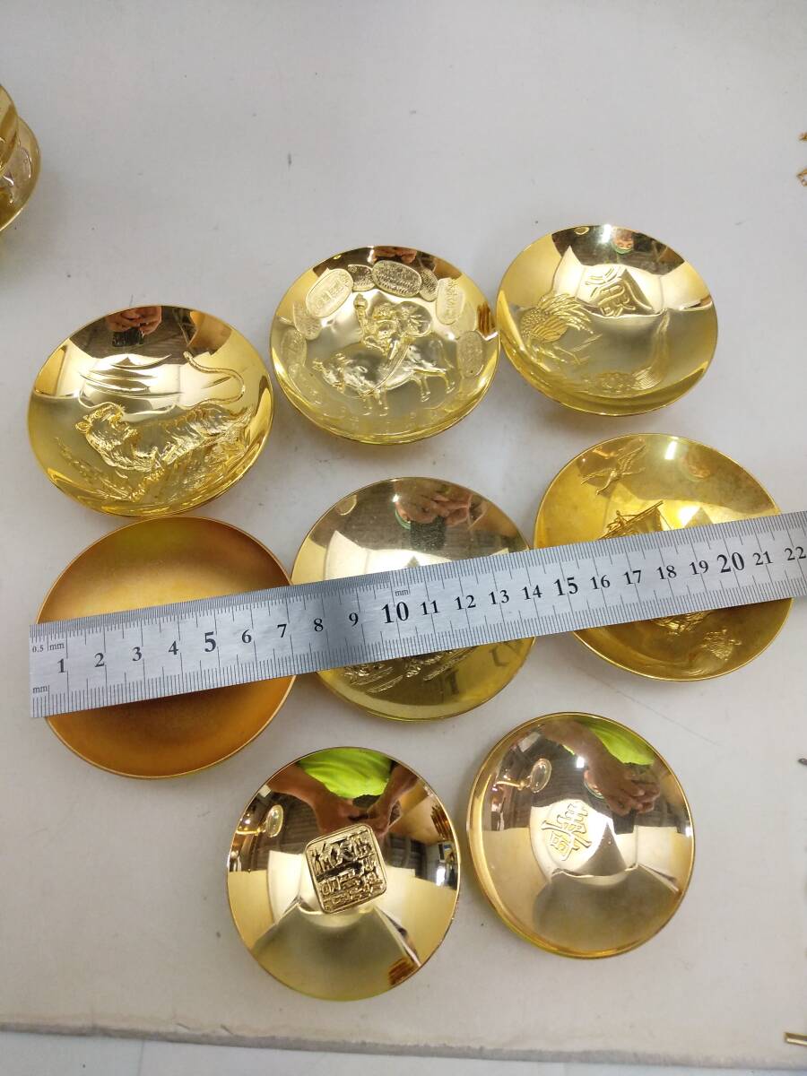 Yahoo!オークション - 0618-0006 金杯 24KGP 8個 おまとめセット 金メ...