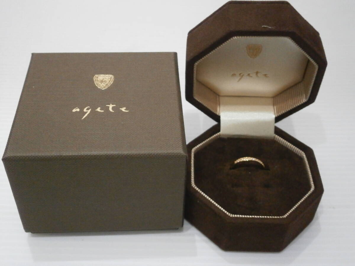 Yahoo!オークション - 1132 美品 agete アガット ハーフエタニティリン...