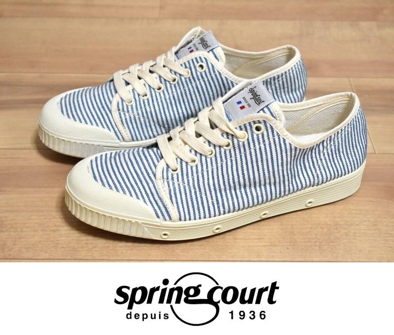 Yahoo!オークション - 新品 spring court G2 ストライプ スニーカー 41...