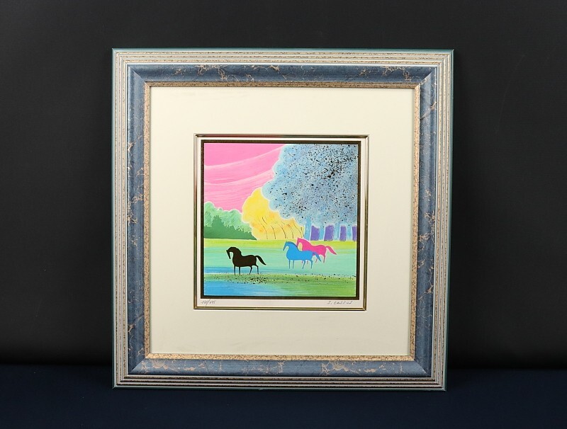 Yahoo!オークション - 9657 【真作】セルジュ・ラシス 「草原の馬」 紙...