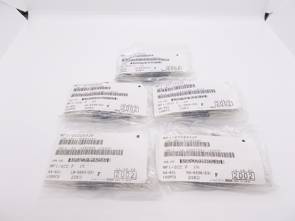 Yahoo!オークション - 1/2W 20kΩ ±1% MF1/2CC2002F 50PPM【KOA】金属...