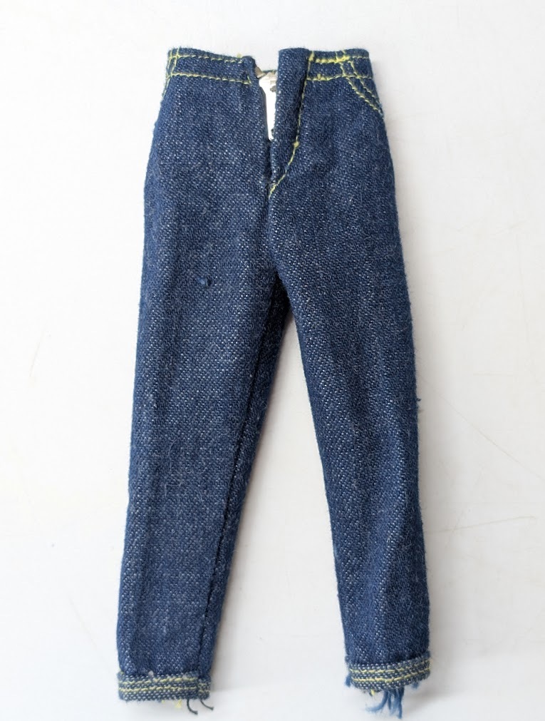 Yahoo!オークション - B99 バービー 洋服 ブルー デニム ジャンピン ジ...