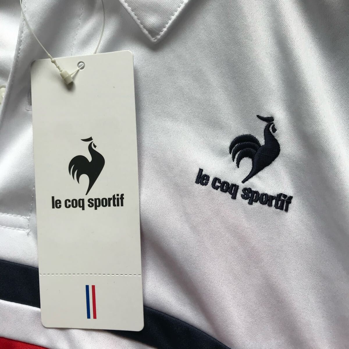 Yahoo!オークション - C397新品【メンズXL(O)】白赤 ルコック ゴルフ ...